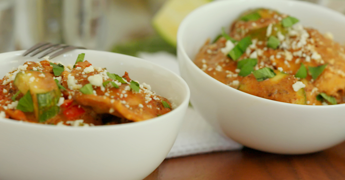 Tomato and Mozzarella Ravioli with Chorizo and Creamy Chipotle Sauce ...